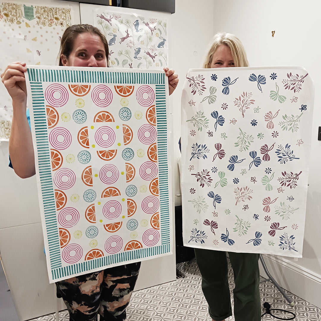 Wood block printing workshops – Zena & Rose